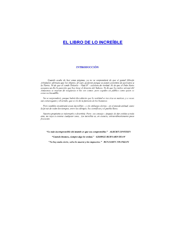 Anonimo - El Libro de Lo Increible (Anonimo) | PDF | Ciencias sociales