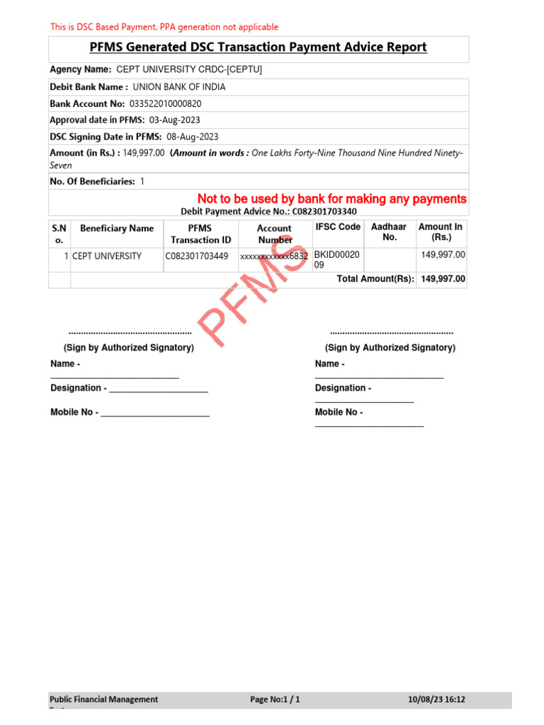 Print Payment Advice | PDF