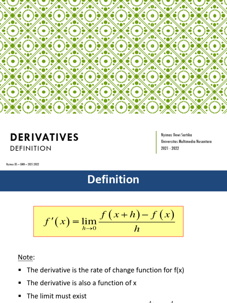 Pert 4. Derivatives 2021-2022 NDS Edit | PDF