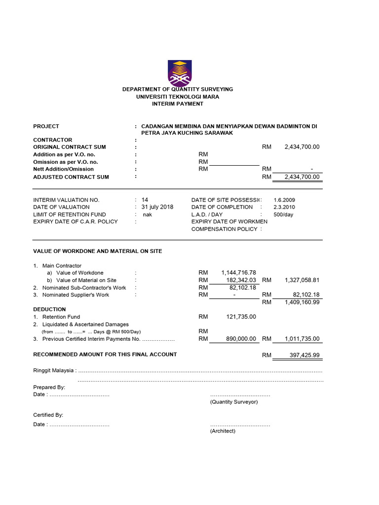 Interim Payment Tutorial | PDF