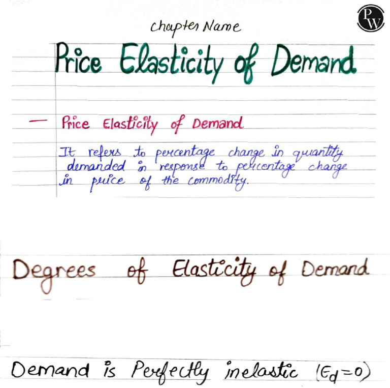 Elasticity of Demand - Handwritten Notes | PDF