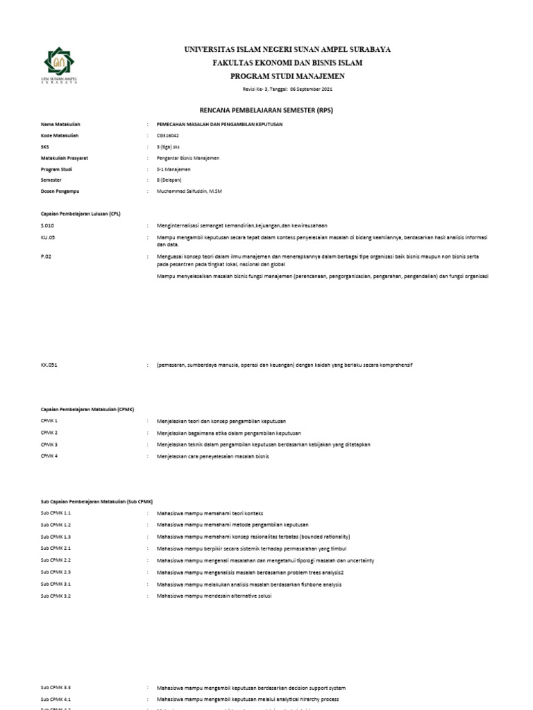 Contoh Valid RPS Pemecahan Masalah Dan Pengambilan Keputusan Prodi ...