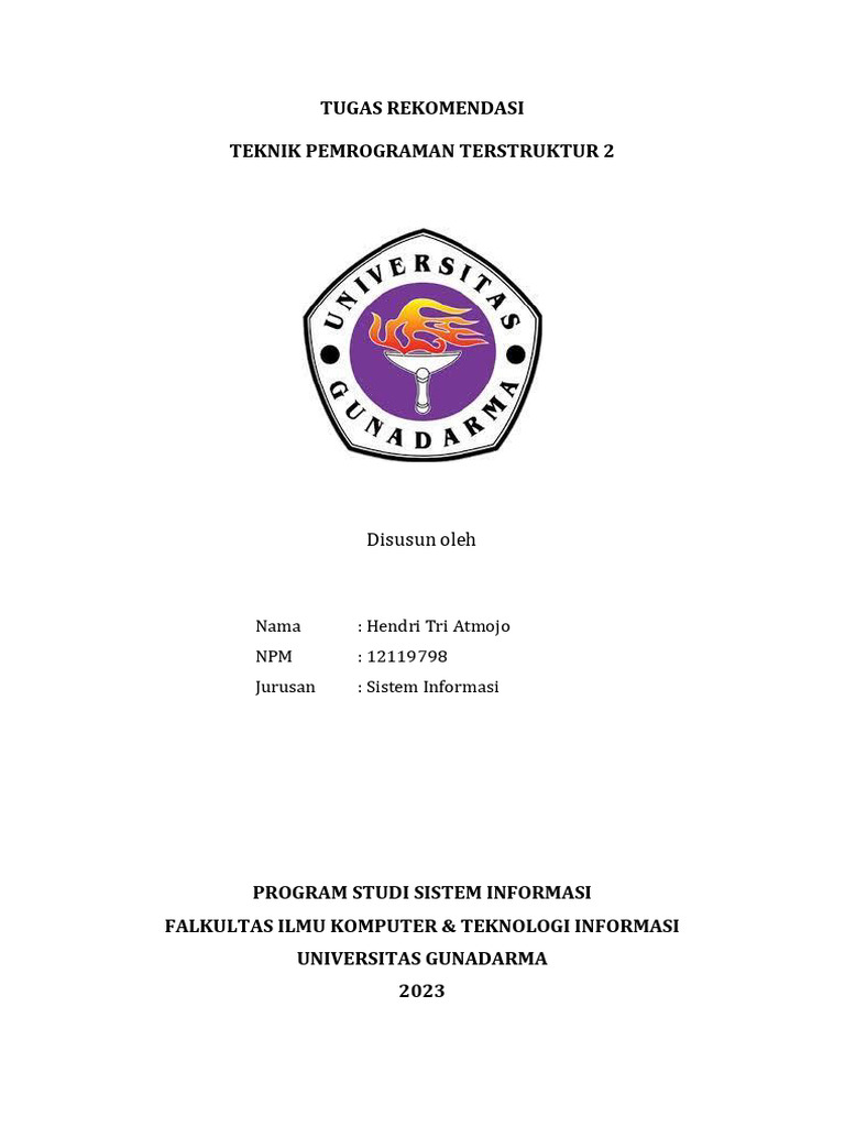 12119798-Hendri Tri Atmojo-Teknik Pemrograman Terstruktur2 | PDF