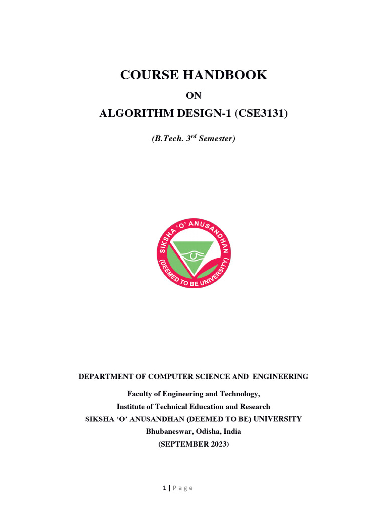 Course Handbook AD1 Sept2023 | PDF