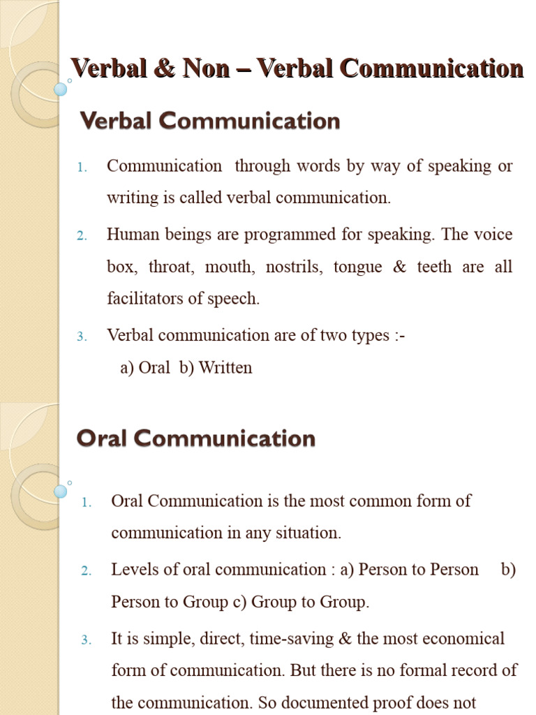 L 2 Verbal & Non - Verbal Communication | PDF | Nonverbal Communication | Communication
