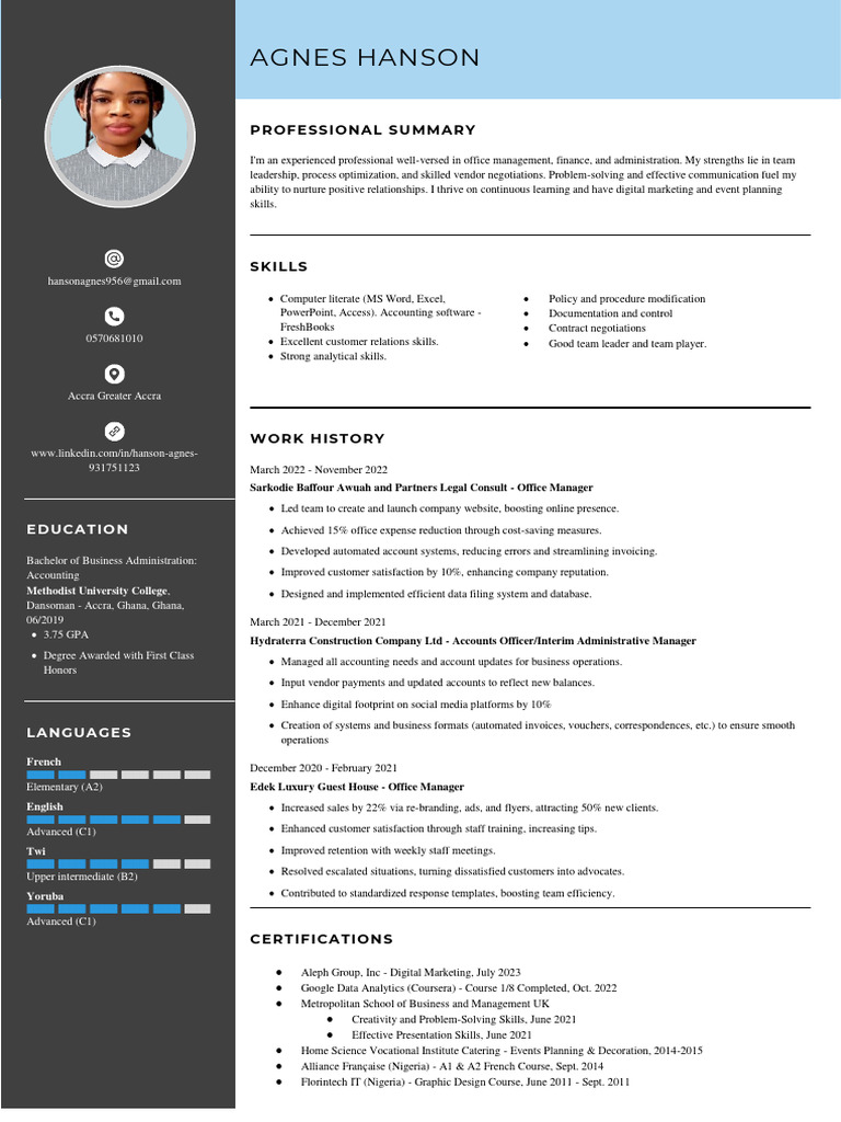 Agnes Hanson's Resume | PDF | Customer Relationship Management | Computing