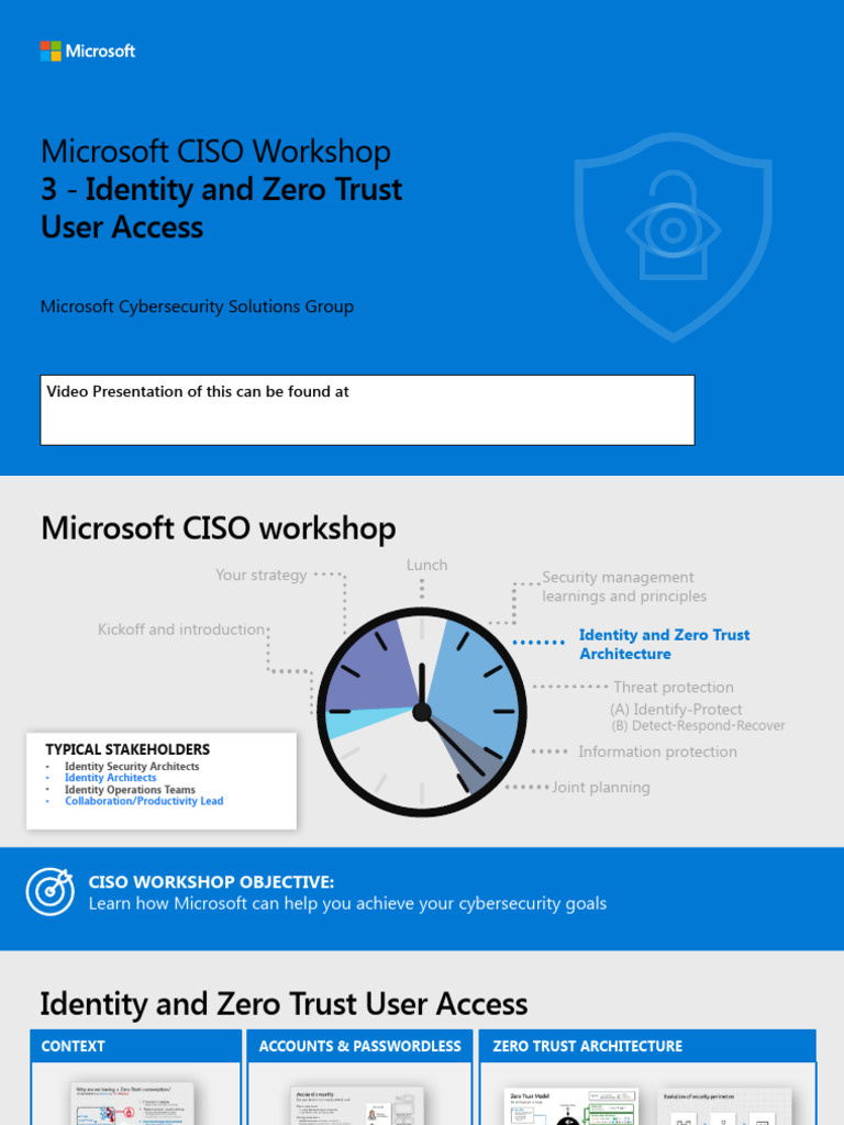Microsoft CISO Workshop: Zero Trust Access | PDF | Business | Computers