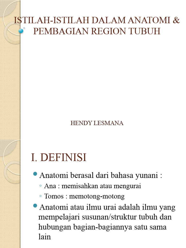 Anatomi & Region Tubuh Manusia | PDF | Kesehatan Holistik