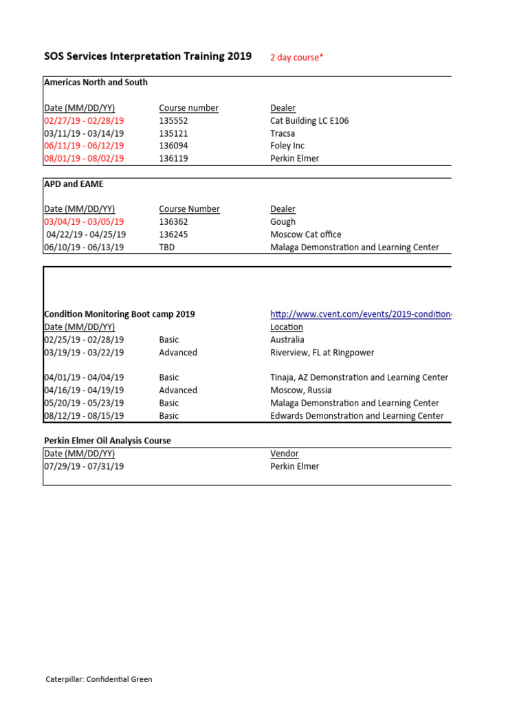 SOS Services Training Calendar 2019 | PDF | Companies Of The United ...