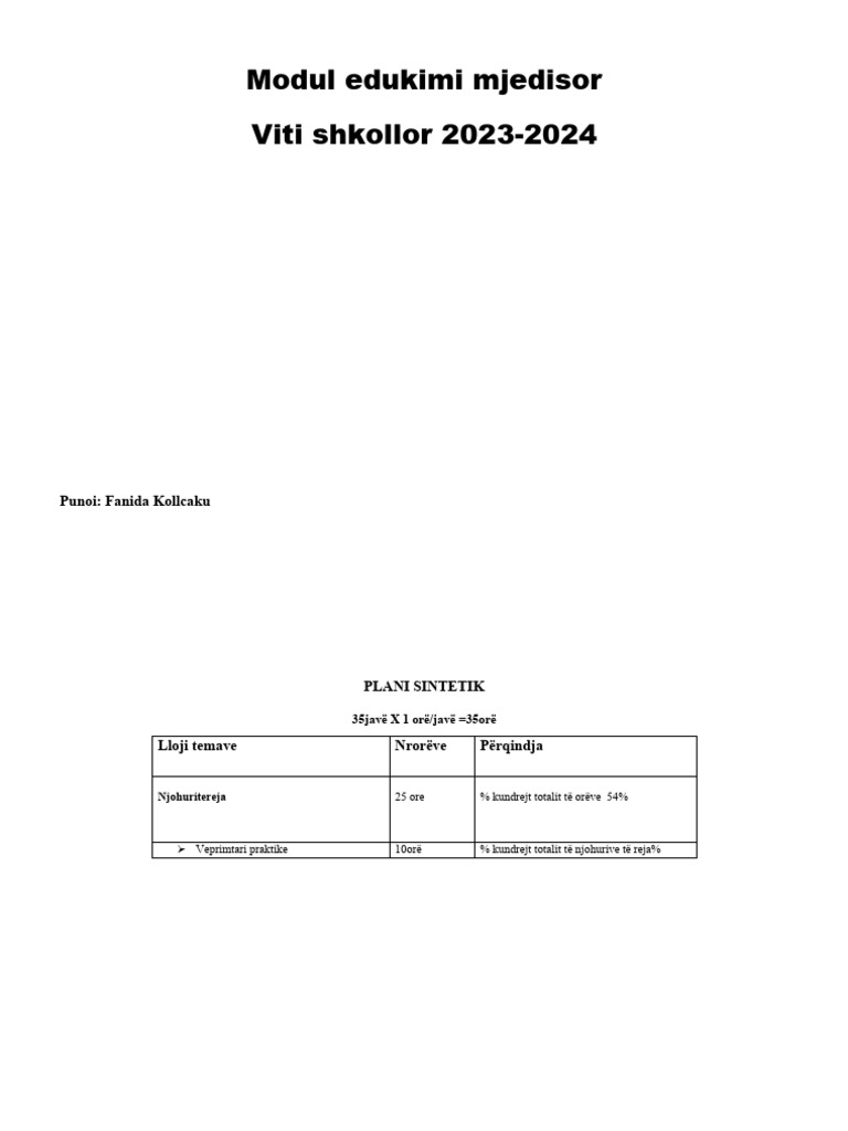 Modul Edukimi Mjedisor | PDF