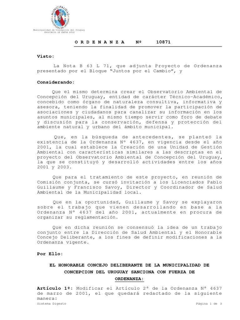 Ordenanza | PDF | Entorno natural | Gobierno