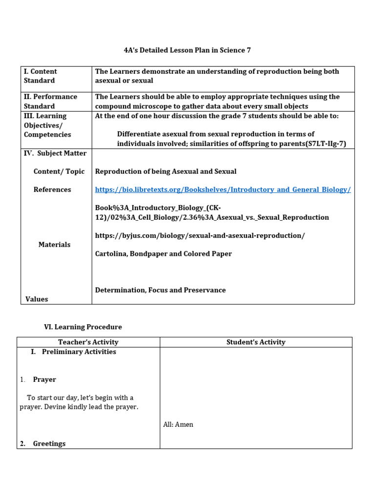 Detailed Lesson Plan Science 7 | PDF