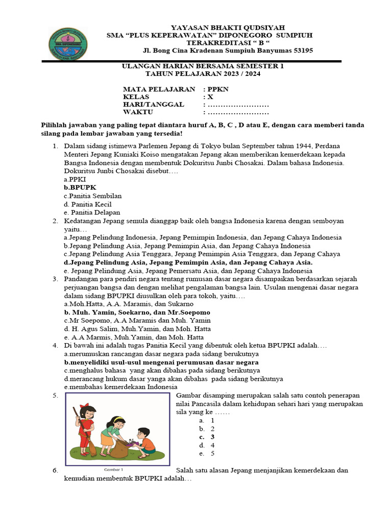 Soal PPKN Kelas X | PDF Soal PPKN Kelas X | PDF