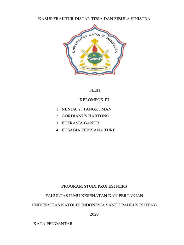 Kasus Fraktur Distal Tibia Dan Fibula Sinistra PDF