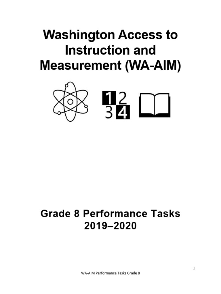 WA-AIM Grade 8 Performance Tasks Guide | PDF | Multiple Choice ...