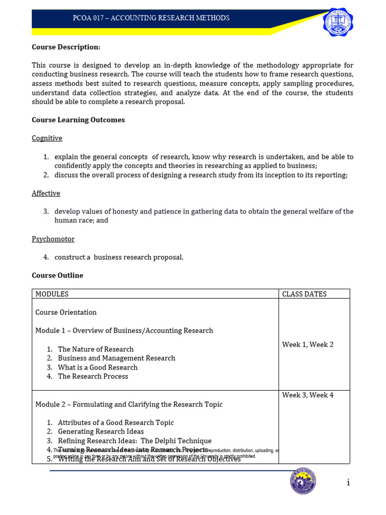 Course Syllabus | PDF | Methodology | Science