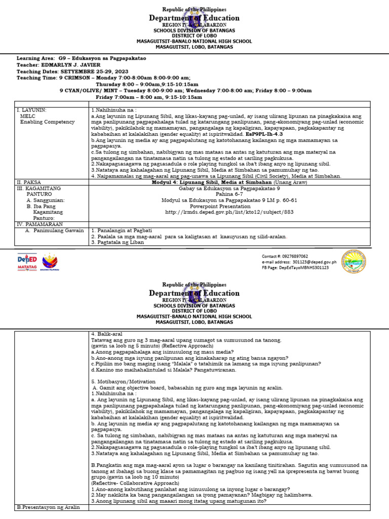 DLP EsP 7 q1 m5 | PDF