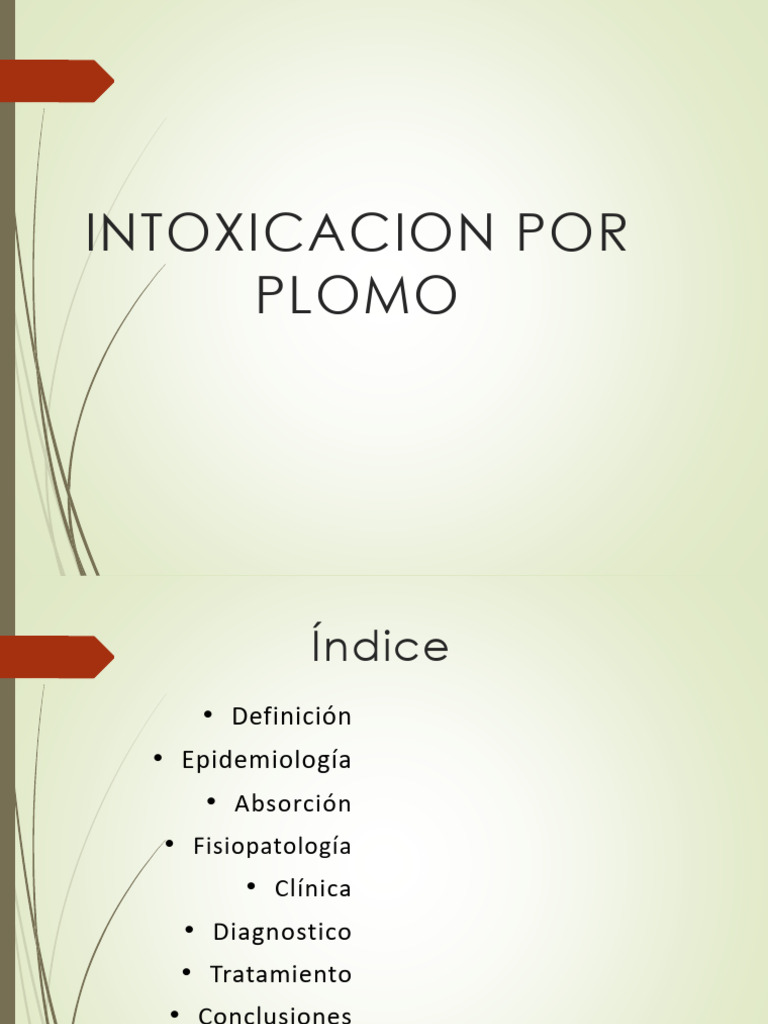 Intoxicación Crónica por Plomo: Diagnóstico y Tratamiento | PDF ...