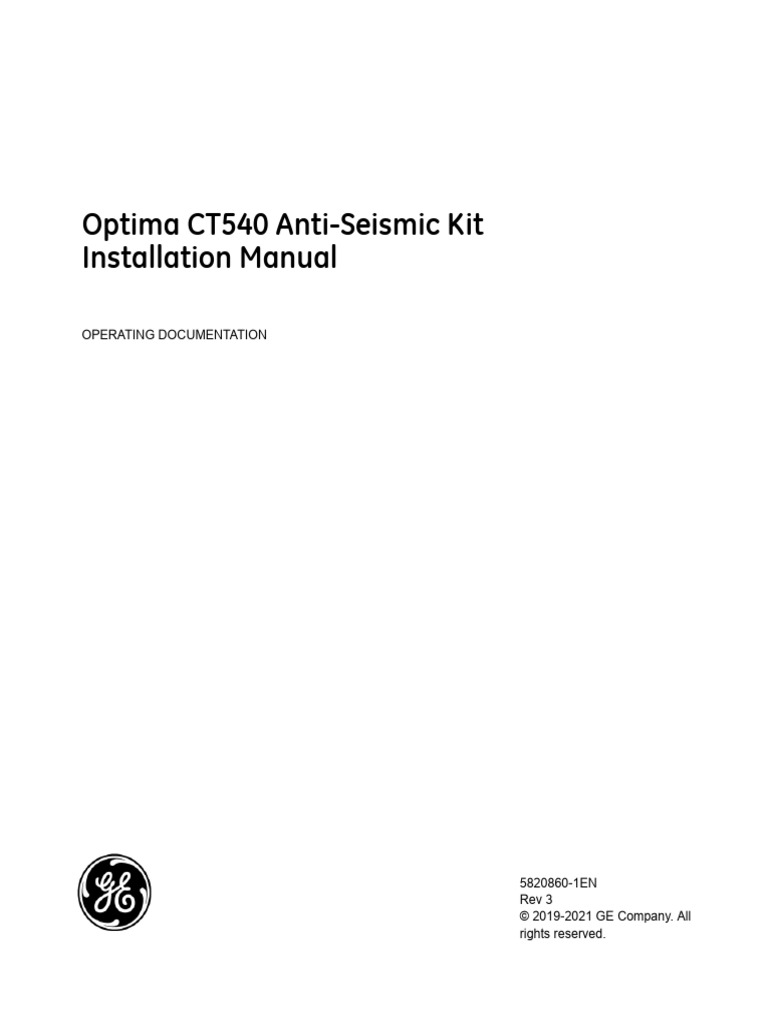 Optima CT540 Anti-Seismic Kit Installation Manual - SM - 5820860-1EN ...