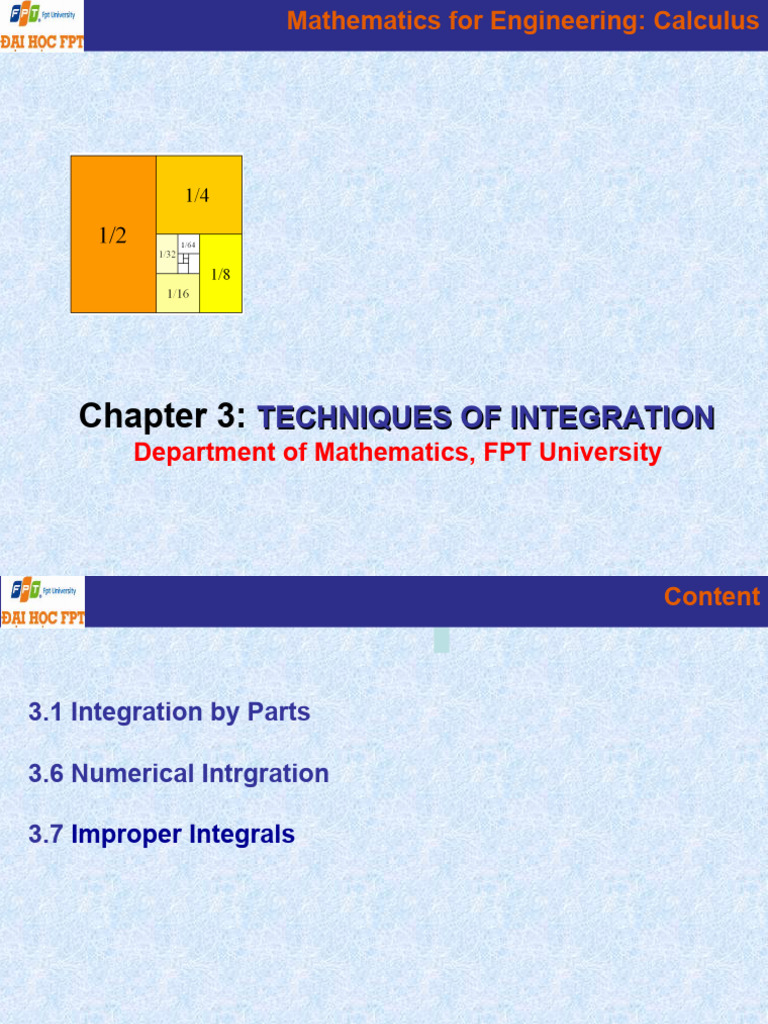 Chapter 3 - Techniquse of Integration | PDF | Integral | Mathematical ...