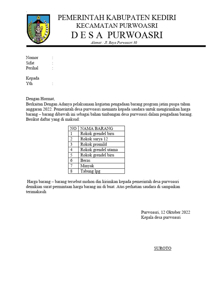 Surat Penawaran JP | PDF