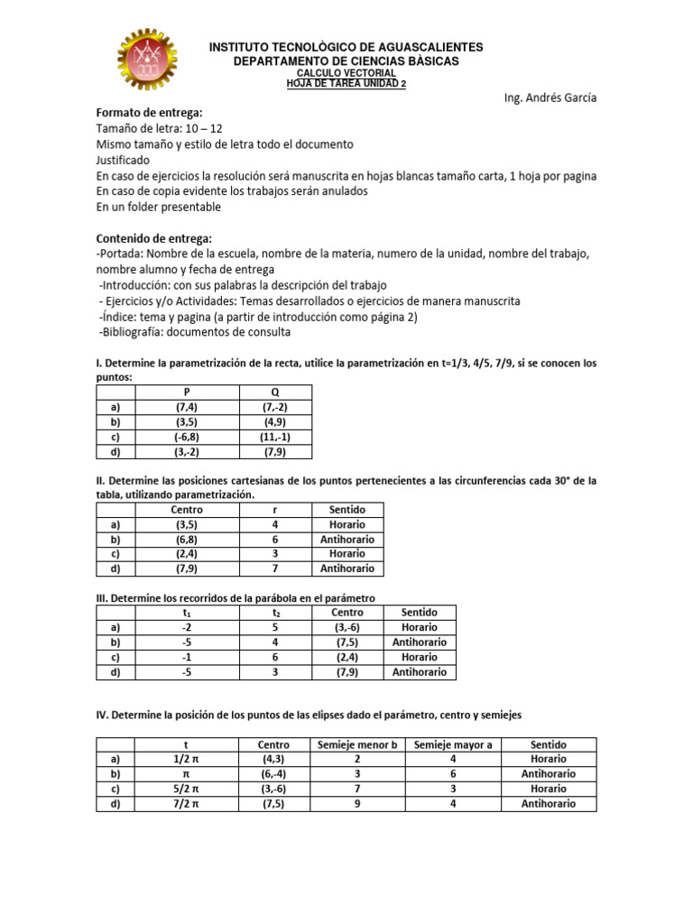 Hoja de Tarea Unidad 2 | PDF