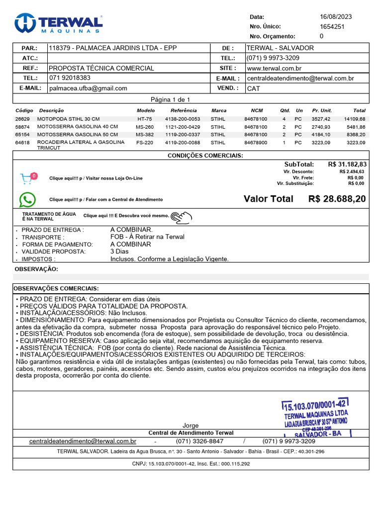 Formulario Proposta Cat 1654251 | PDF