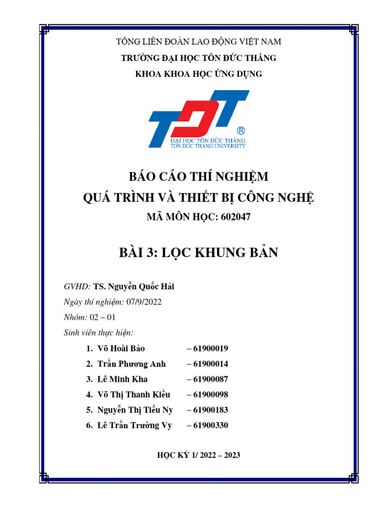 Bài 3. Báo Cáo Lọc Khung Bản - Tn1 | PDF