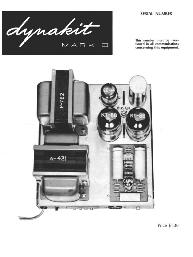 Dynaco Dynakit Mark III Instructions Manual | PDF