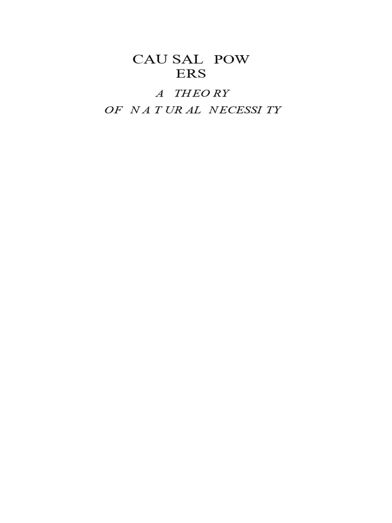 Rom Harré, Edward H. Madden - Causal Powers - Theory of Natural ...