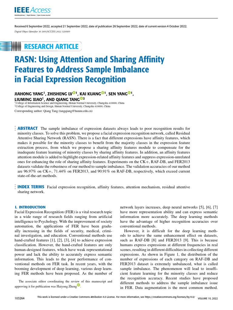 RASN Using Attention and Sharing Affinity Features To Address Sample ...