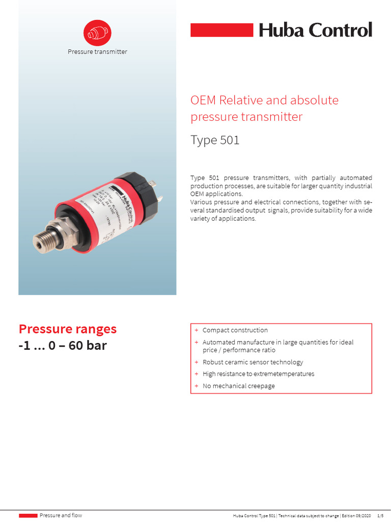 Industrial OEM Pressure Transmitters | PDF