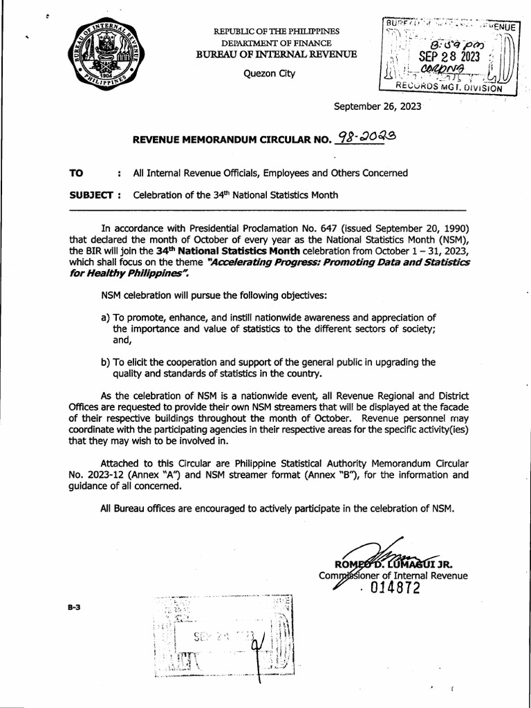 RMC No. 98-2023 | PDF