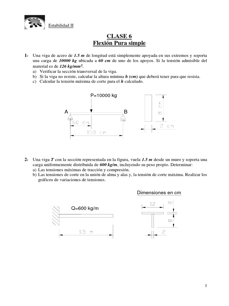 CLASE 6 Flexión | PDF | Viga (Estructura) | Doblar