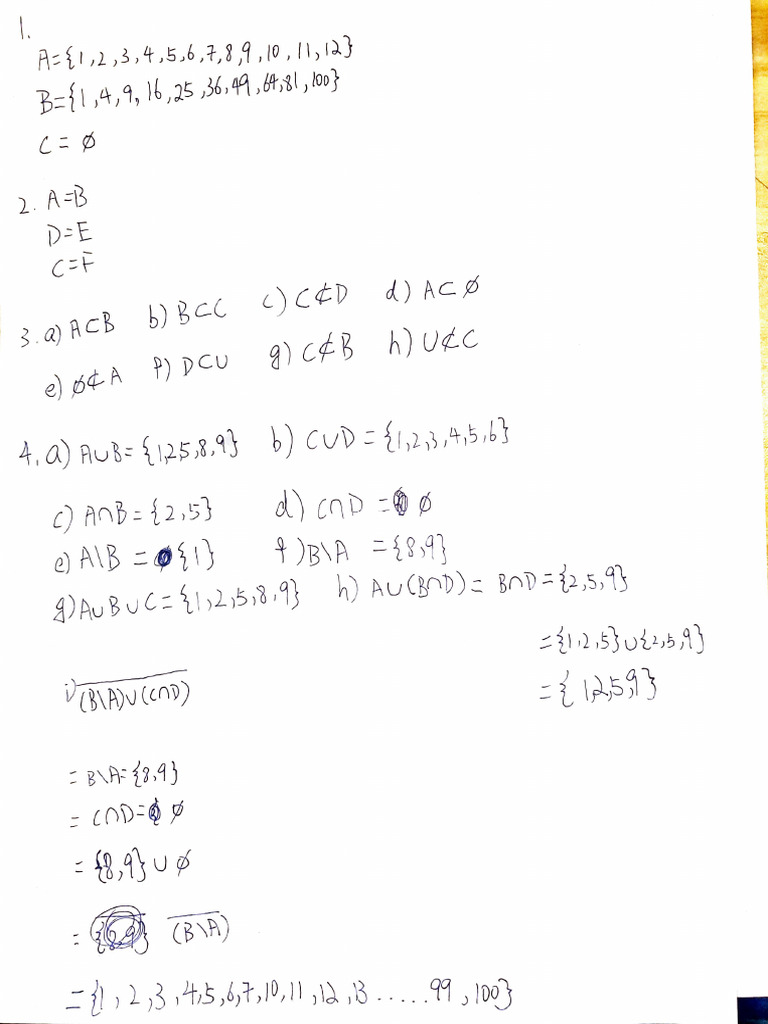 ITP3902 DMS Tutorial 1 Set Operations | PDF