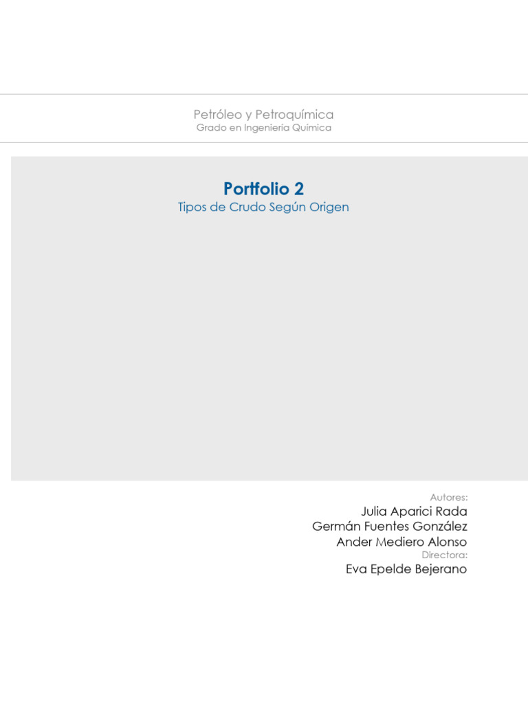Portfolio 2. Grupo PETRO3 Germán Ander Julia | PDF