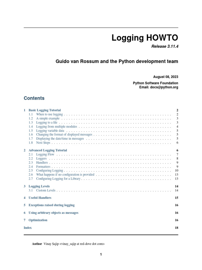 Howto Logging Pdf Method Computer Programming Parameter 3811