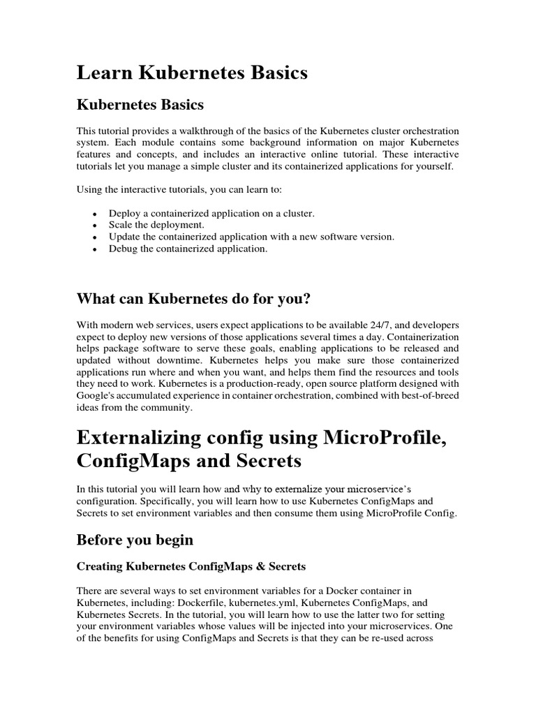 Learn Kubernetes Basics 1 | PDF