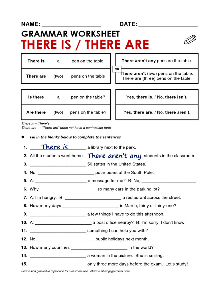 Actividad Reforzamiento There Is - Are | PDF