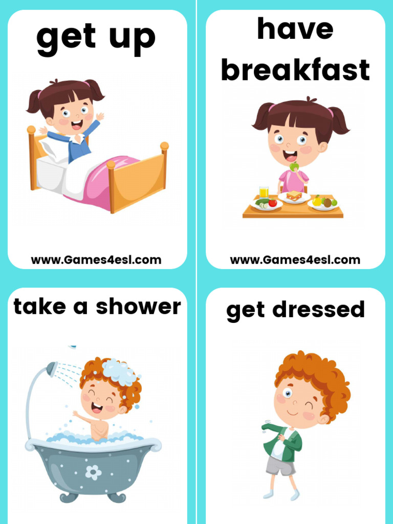 Daily Routine Flashcard | PDF | Business