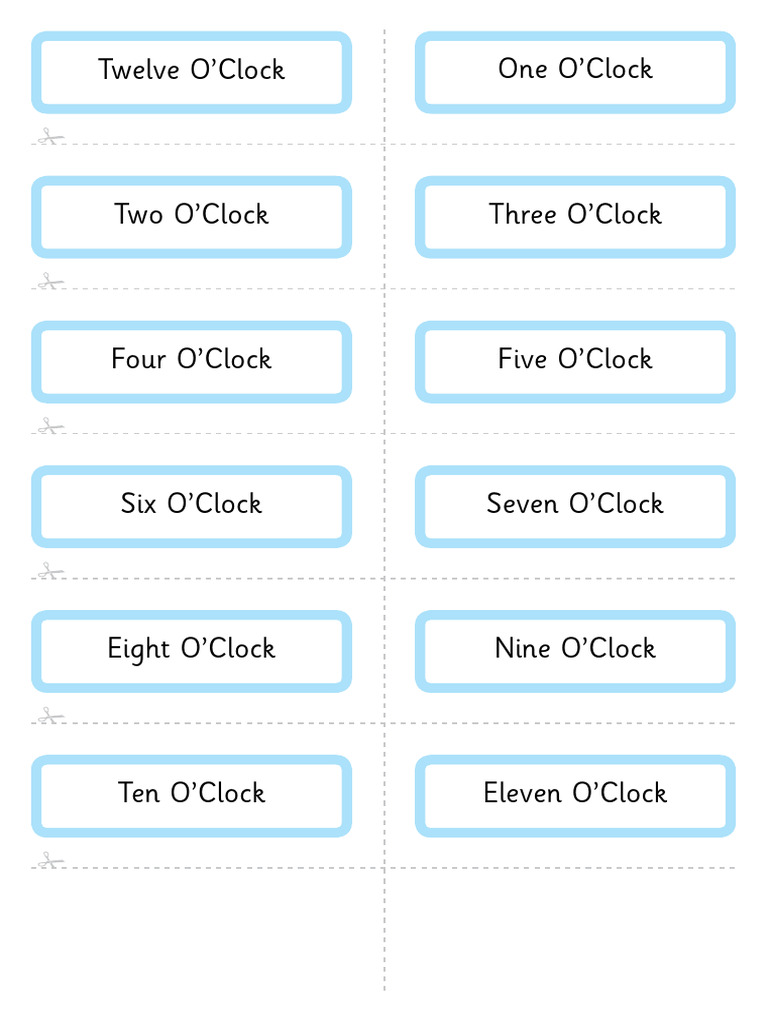 Free Time Flashcards Words Hours | PDF