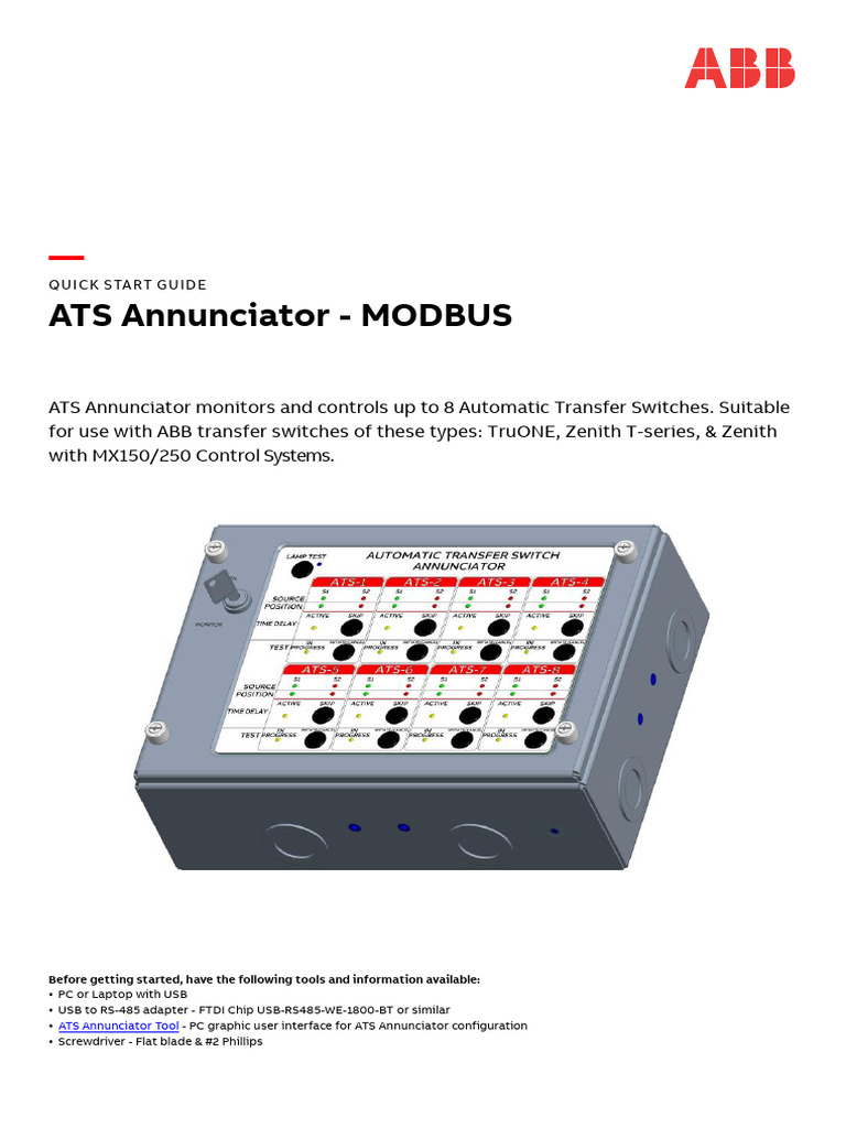 ATS Annunciator MODBUS Guide | PDF | Personal Computers | Usb