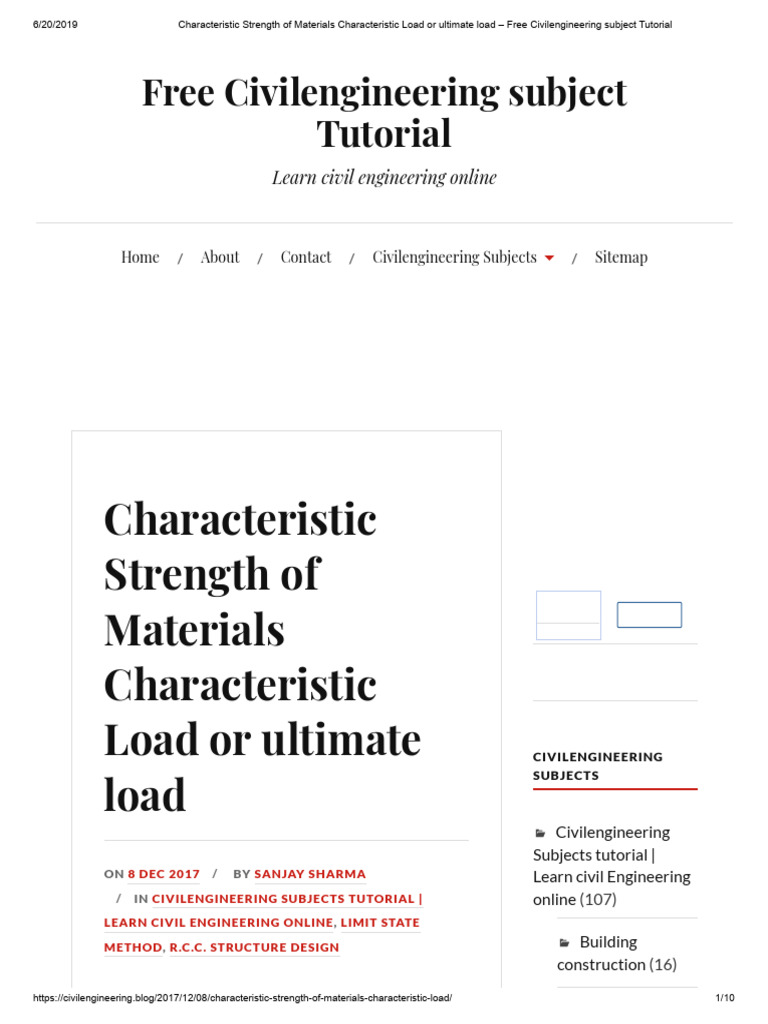 Characteristic Strength and Load in Civil Engineering | PDF