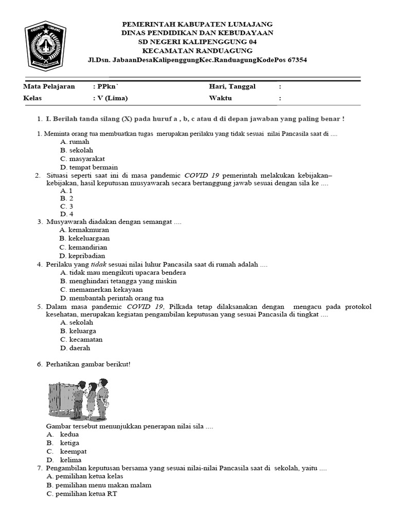 Soal PKN Kelas 5 | PDF