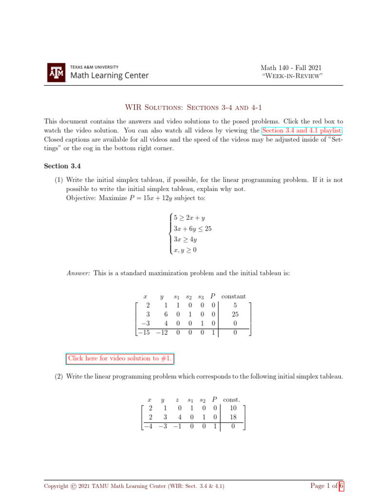LP Simplex Sample | PDF | Theoretical Computer Science | Mathematical Analysis