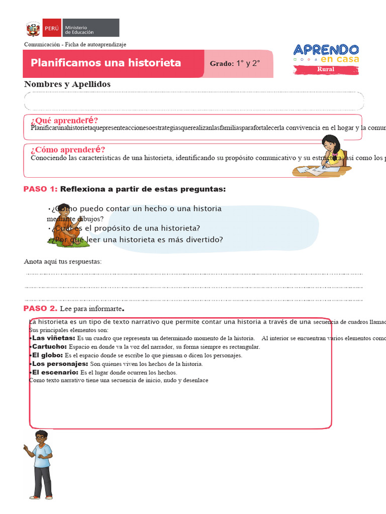 Fichas de Autoaprendizaje Historieta | PDF