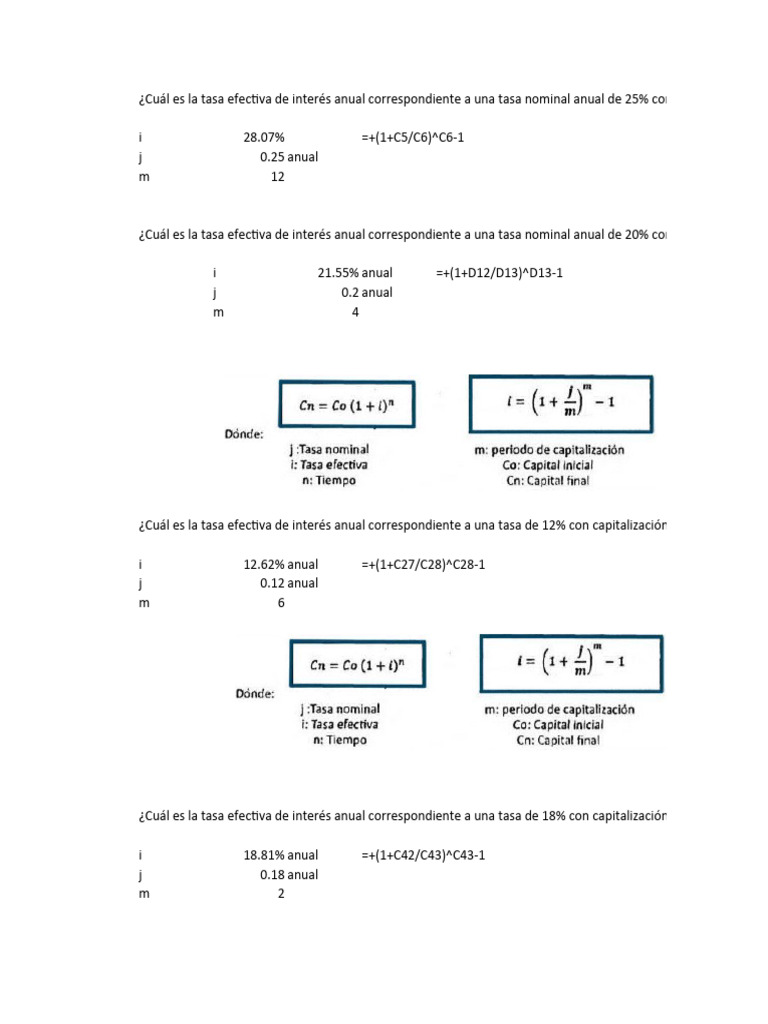 Ejercicios resueltos - conversión de tasas | PDF