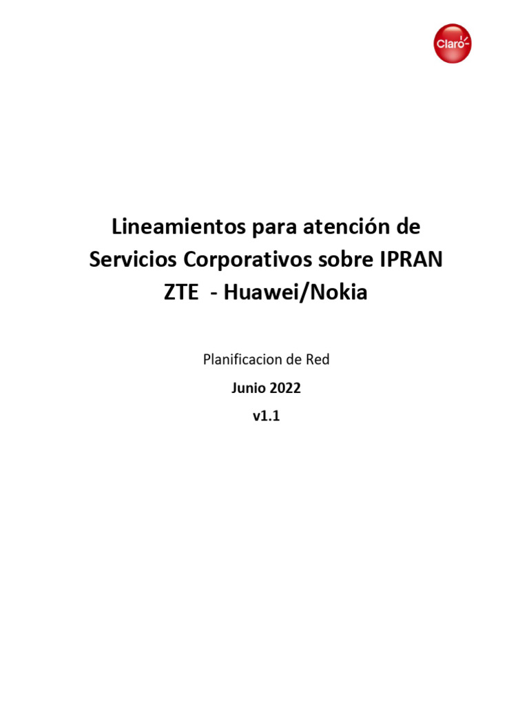 Lineamientos para Servicios Corporativos IPRAN ZTE Hibridos v1.1 | PDF ...