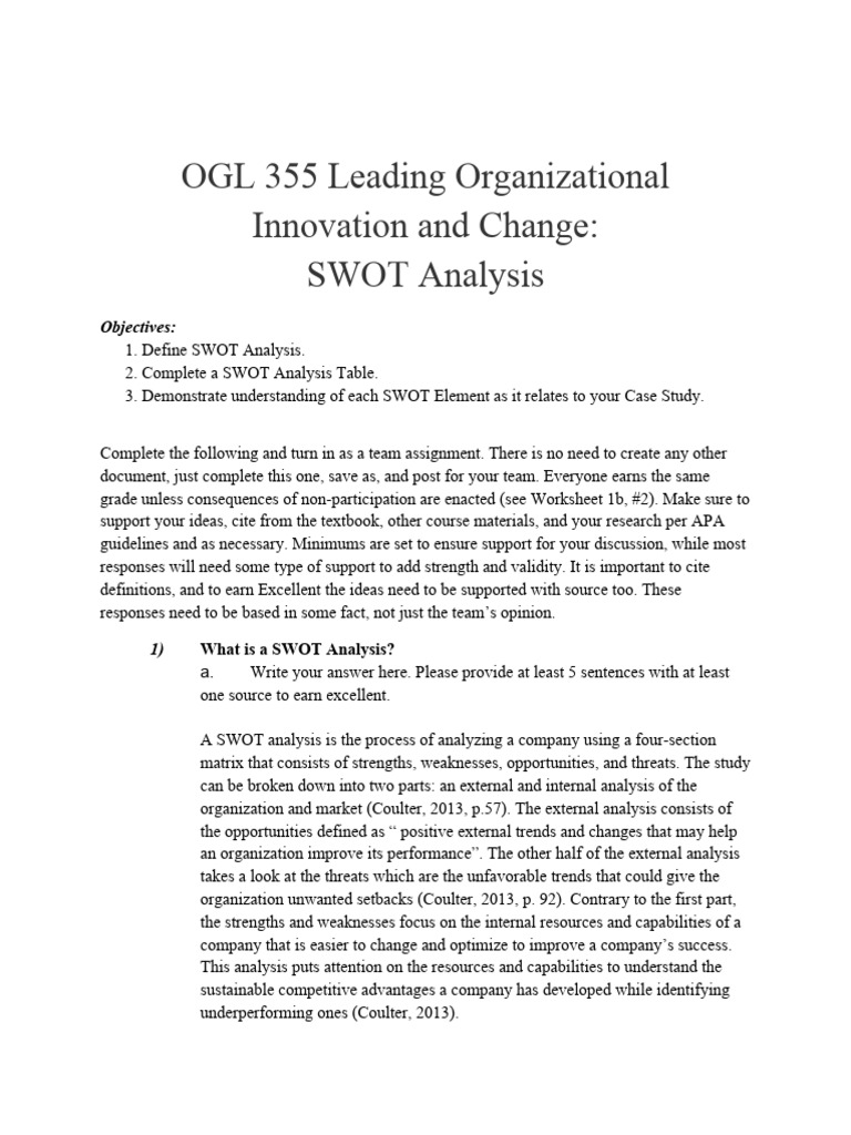 Ogl 355 Module 3 Ogl Swot Analysis | PDF | Swot Analysis | Economies