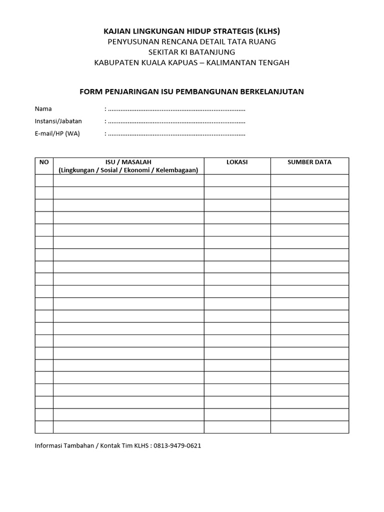 Form Penjaringan Isu PB | PDF